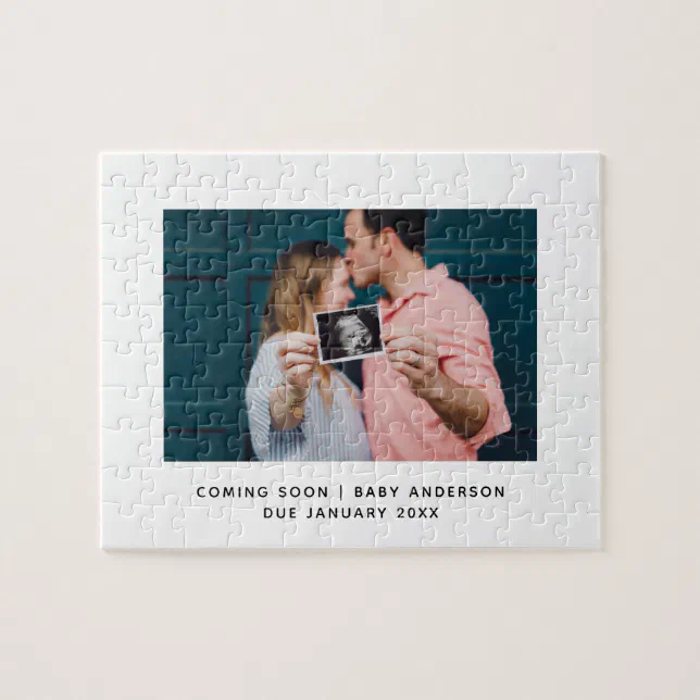 Unique Pregnancy Announcement Coming Soon Photo Jigsaw Puzzle | Zazzle