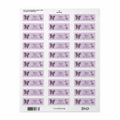 Unique Purple Mosaic Butterflies Beautiful Address Label | Zazzle