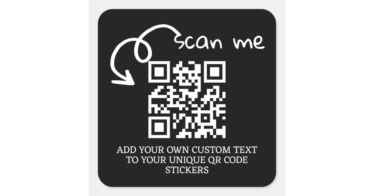 Unique QR code personalized scannable website Square Sticker | Zazzle
