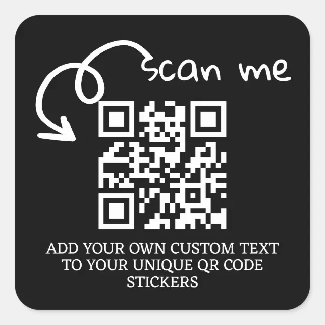 Unique QR code personalized scannable website Square Sticker | Zazzle