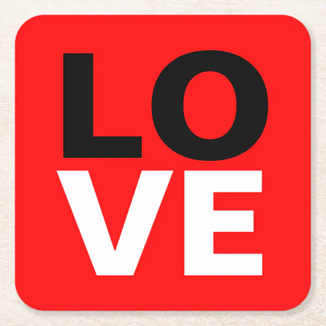 Unique Red Background Love Romance Square Paper Coaster | Zazzle