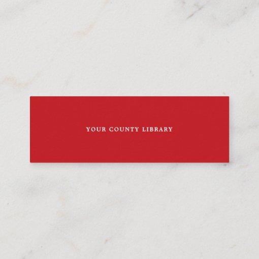 Unique Red Library Bookmark Business Card | Zazzle
