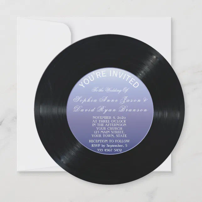 Unique Retro Vinyl Record Wedding Invitation | Zazzle