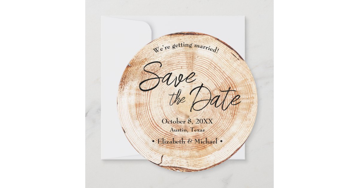 Unique Rustic wedding Custom Engagement photo Invitation | Zazzle