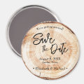 Unique Rustic wedding Wood Disk Tree bark Custom Magnet | Zazzle