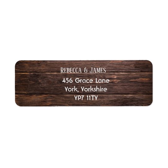 Unique Rustic Wood Wedding Return Address Label | Zazzle.com