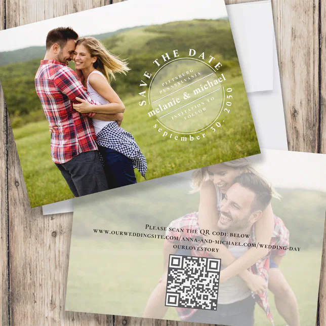 Unique Save the Date Photo QR Code Minimalist | Zazzle