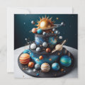 UNIQUE SOLAR SYSTEM THEME KIDS BIRTHDAY CAKE CARD | Zazzle
