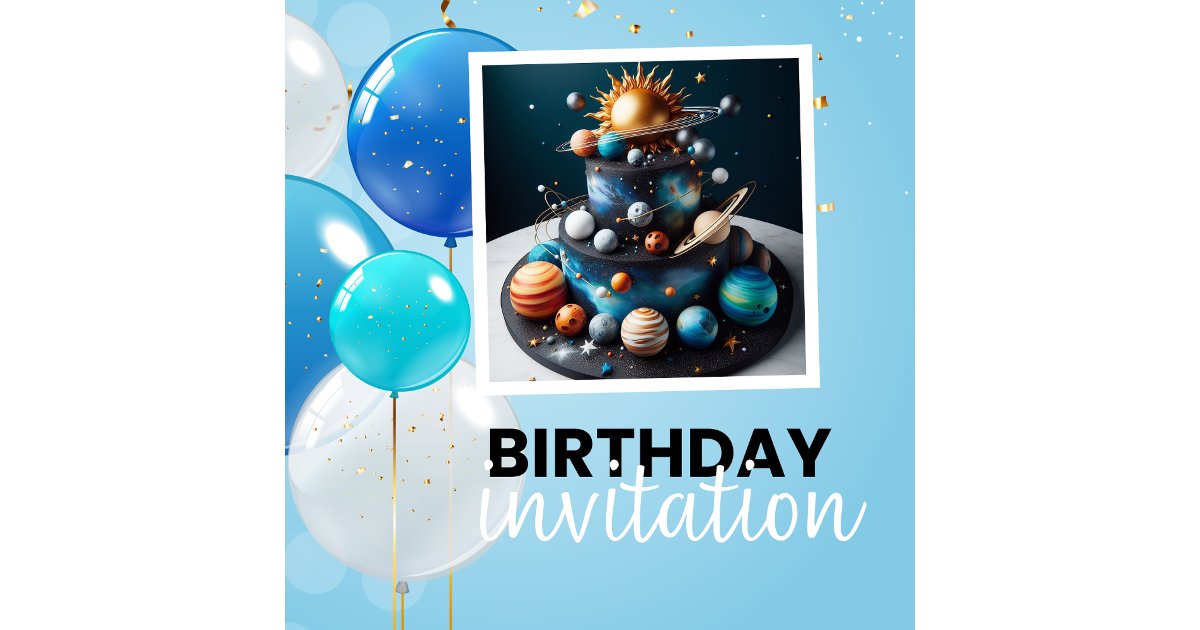 UNIQUE SOLAR SYSTEM THEME KIDS BIRTHDAY CAKE CARD | Zazzle