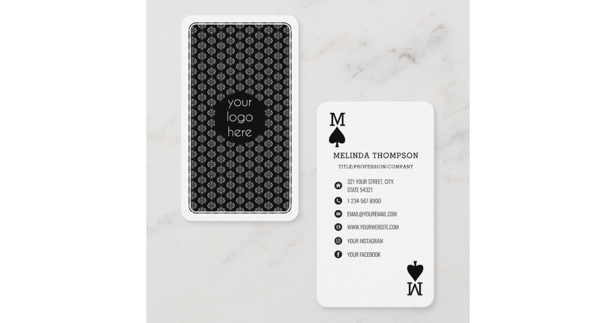 Unique Spades Business Logo Playing Business Card | Zazzle