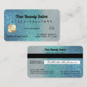 Unique Sparkly Cerulean Blue Glitter Credit Card | Zazzle