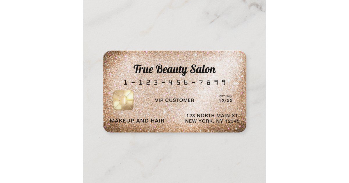 Unique Sparkly Gold Glitter Credit Card | Zazzle