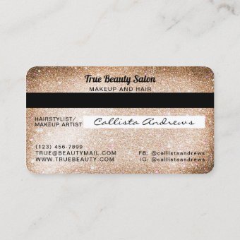 Unique Sparkly Gold Glitter Credit Card | Zazzle