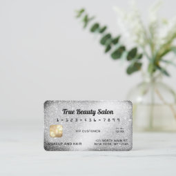 Unique Sparkly Silver Glitter Credit Card | Zazzle