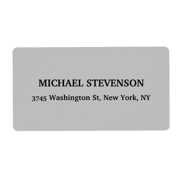 Unique Special Classical Grey Minimalist Plain Label | Zazzle.com