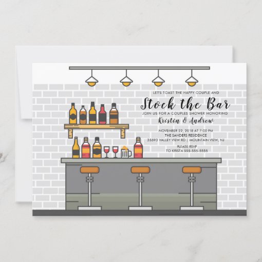 Unique Stock The Bar Couple Shower Invitation | Zazzle
