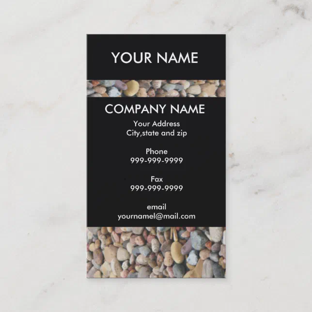 Unique Stones Black Business Card | Zazzle