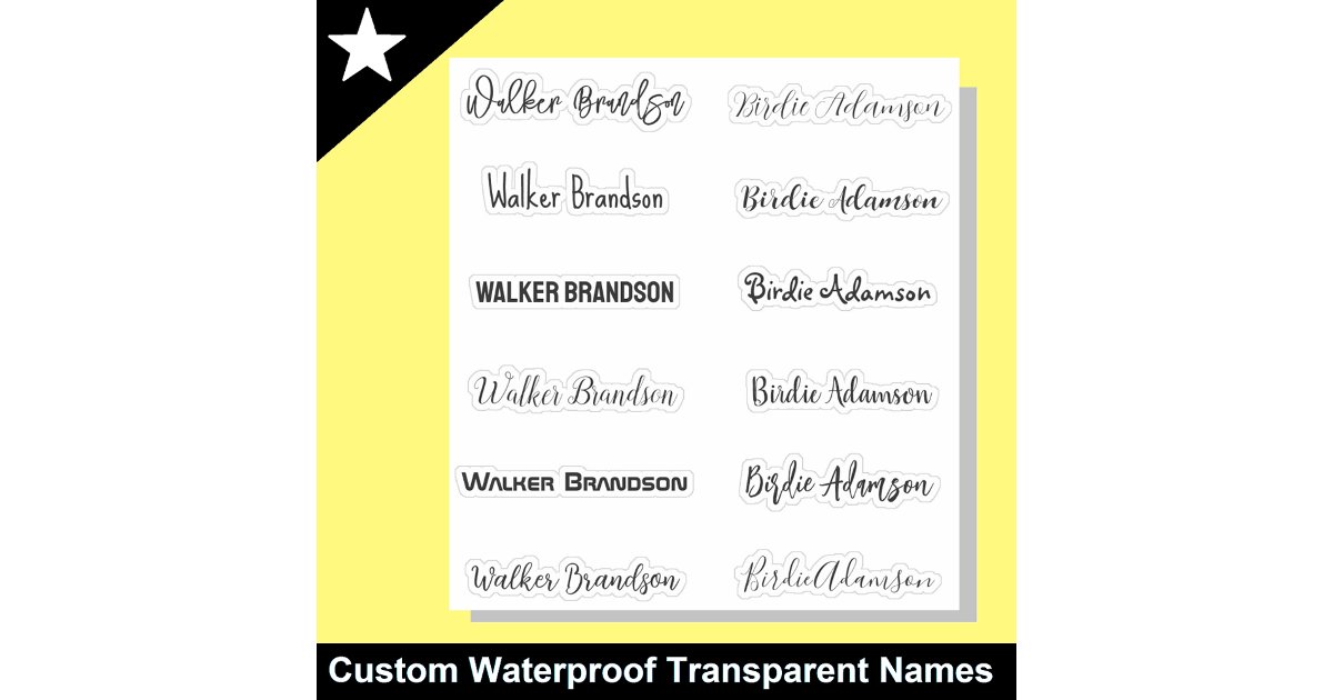 Unique & Stylish Name Stickers | Zazzle