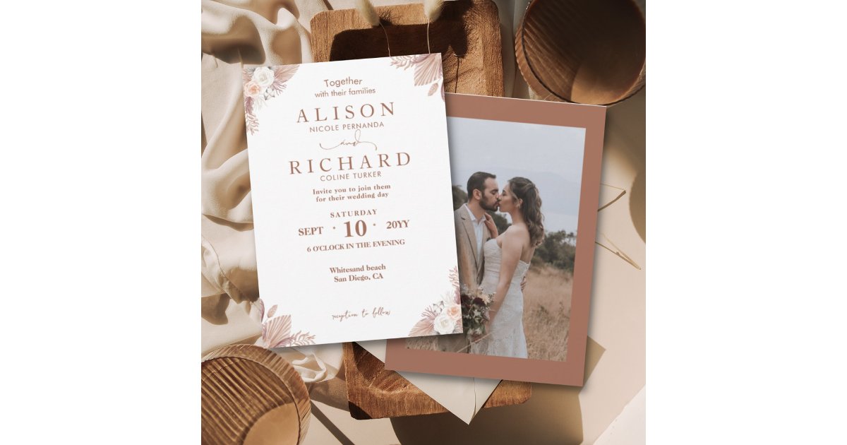 Unique Together with their Families Online Wedding Invitation | Zazzle Unique Together with their Families Online Wedding Invitation | Zazzle