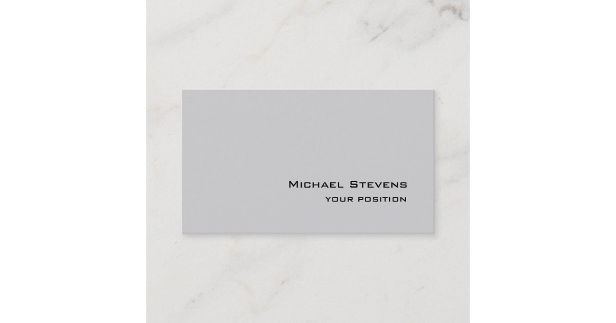 Unique Trendy Light Gray Professional Business Card | Zazzle