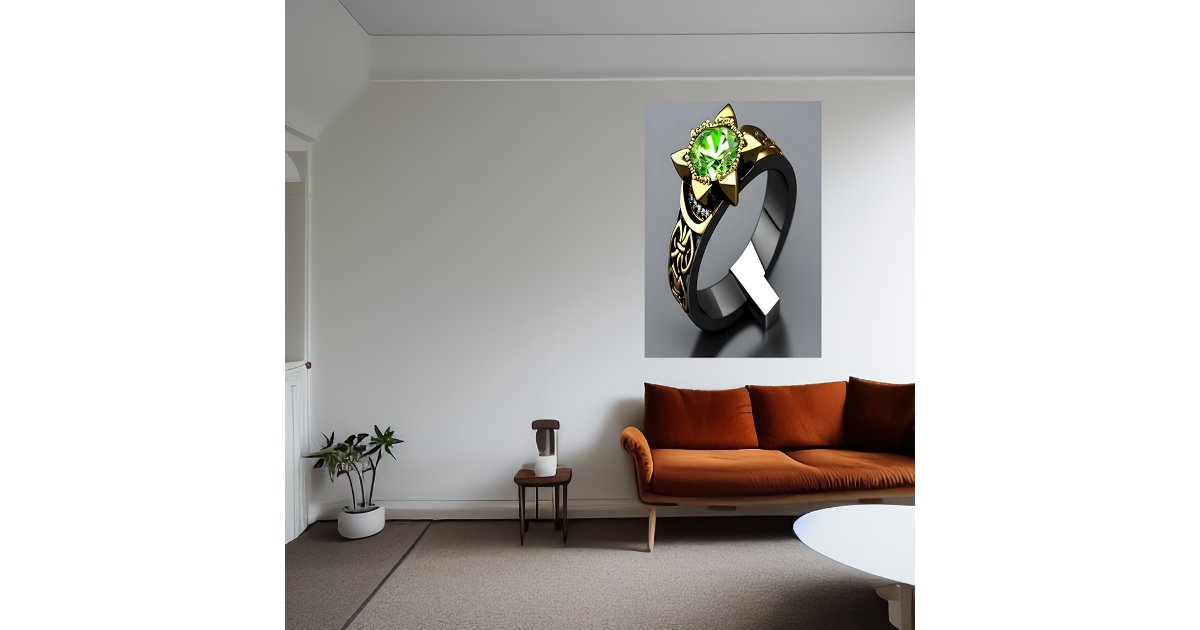 Unique uranium gems stone ring | AI Art Poster | Zazzle