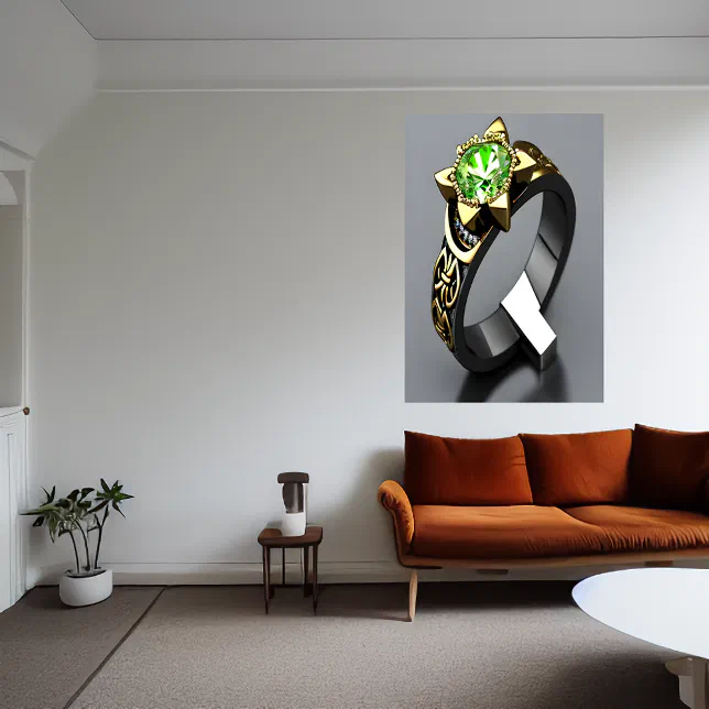 Unique uranium gems stone ring | AI Art Poster | Zazzle