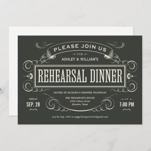 Unique Vintage Rehearsal Dinner Invitations | Zazzle