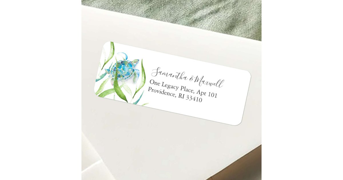 Unique Watercolor Sea Turtle Address Labels | Zazzle