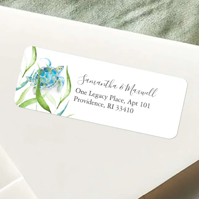 Unique Watercolor Sea Turtle Address Labels | Zazzle