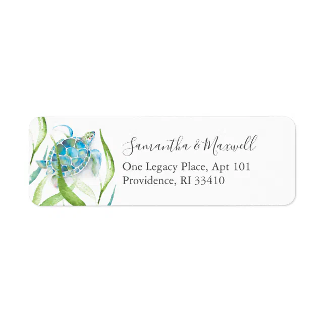 Unique Watercolor Sea Turtle Address Labels | Zazzle