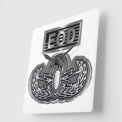 Uniquely Designed Commemorative EOD Square Wall Clock | Zazzle