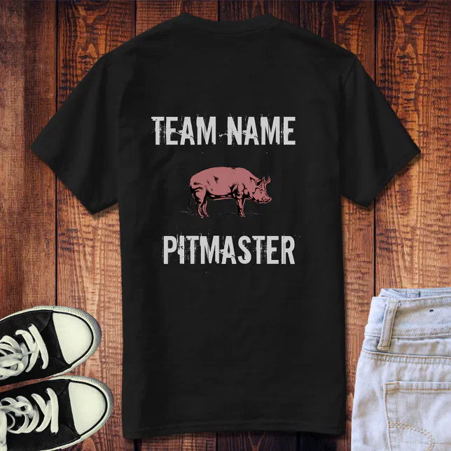 Unisex Custom BBQ Team Pitmaster t-shirt | Zazzle