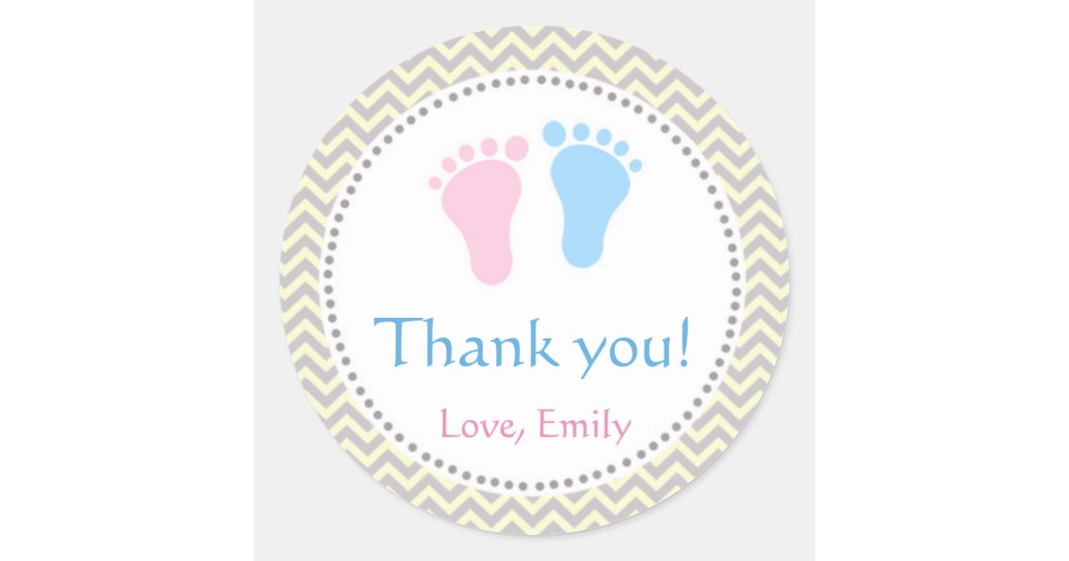 Unisex Twins Baby Shower Labels Pink Blue | Zazzle