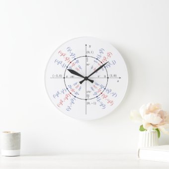Unit Circle Math Geek Funny Nerd Student Large Clock | Zazzle