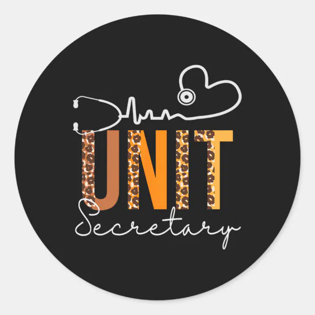 Unit Secretary Leopard Heartbeat Appreciation Wome Classic Round ...