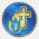 Unitarian Universalism chalice and Christian cross Classic Round ...