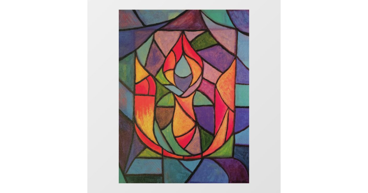 Unitarian Universalist Chalice Stained Glass Window Cling | Zazzle