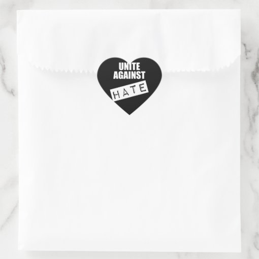 Unite Against Hate Heart Sticker | Zazzle
