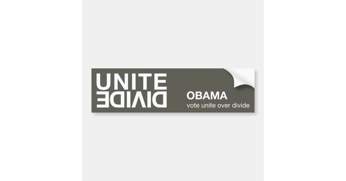 Unite Over Divide bumper sticker | Zazzle