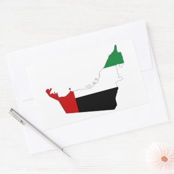 united arab emirates country flag map shape symbol rectangular sticker ...