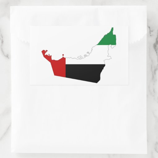 united arab emirates country flag map shape symbol rectangular sticker ...