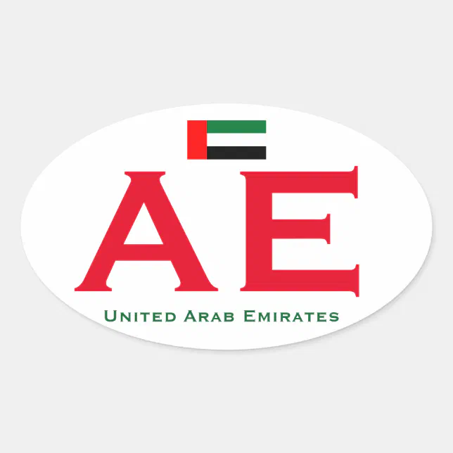 United Arab Emirates Euro Oval Sticker | Zazzle