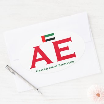 United Arab Emirates Euro Oval Sticker | Zazzle