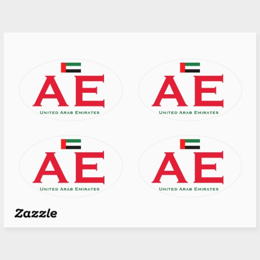 United Arab Emirates Euro Oval Sticker | Zazzle