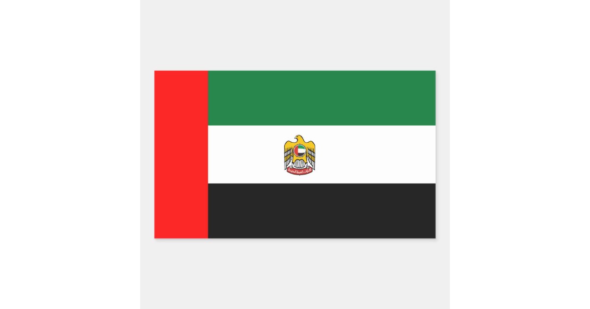 United Arab Emirates flag and emblem Rectangular Sticker | Zazzle