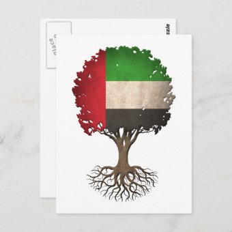 United Arab Emirates Flag Tree of Life Customizabl Postcard | Zazzle