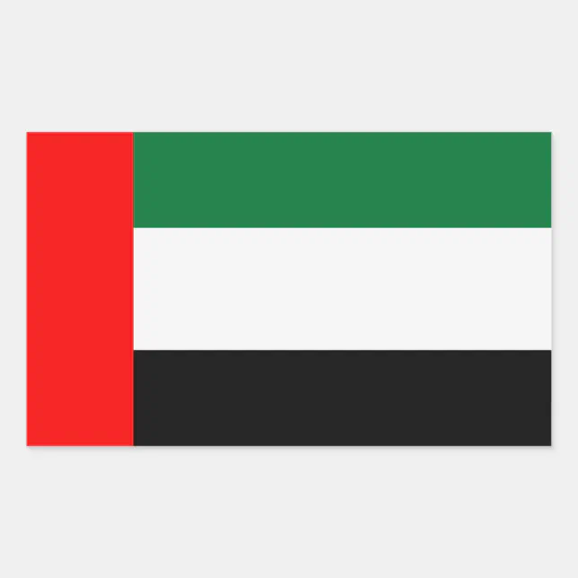 United Arab Emirates UAE Flag Rectangular Sticker | Zazzle