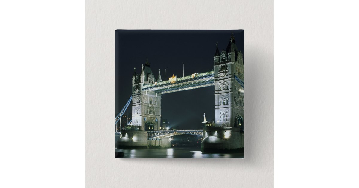 United Kingdom, England, London, Tower Bridge. Pinback Button | Zazzle
