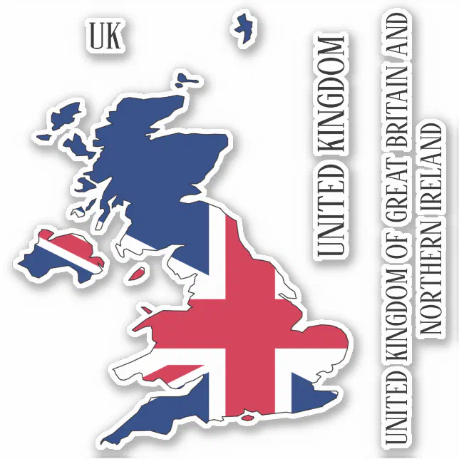 United Kingdom Flag Map Sticker | Zazzle
