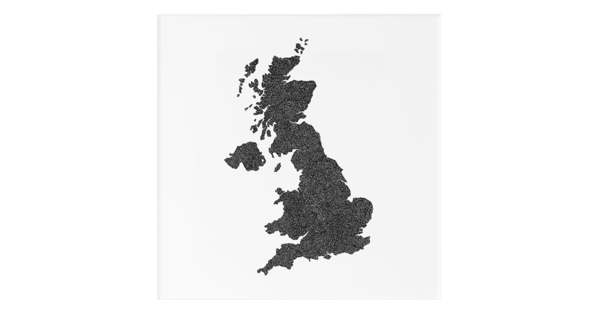United Kingdom Map Design with Hidden Borders Acrylic Print | Zazzle